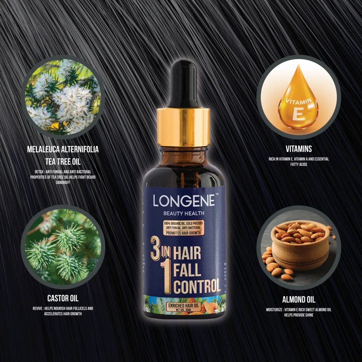 LONGENE 3in1 Hair Fall Control Oil - Pack of 2 – Longene Beauty